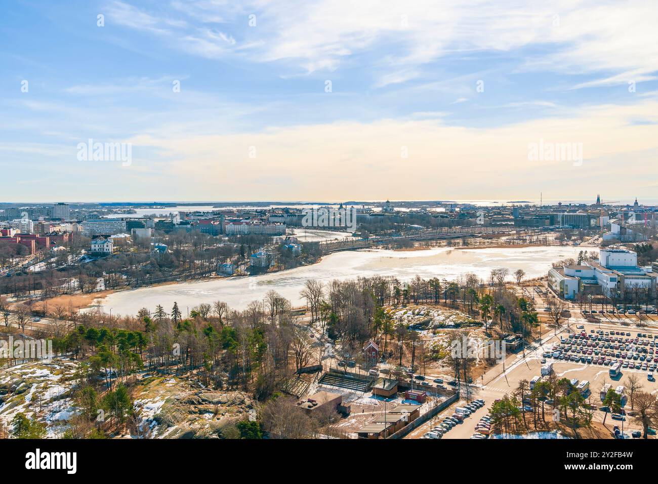 Bird's eye view of Helsinki downtown in winter. Finland Stock Photo - Alamy