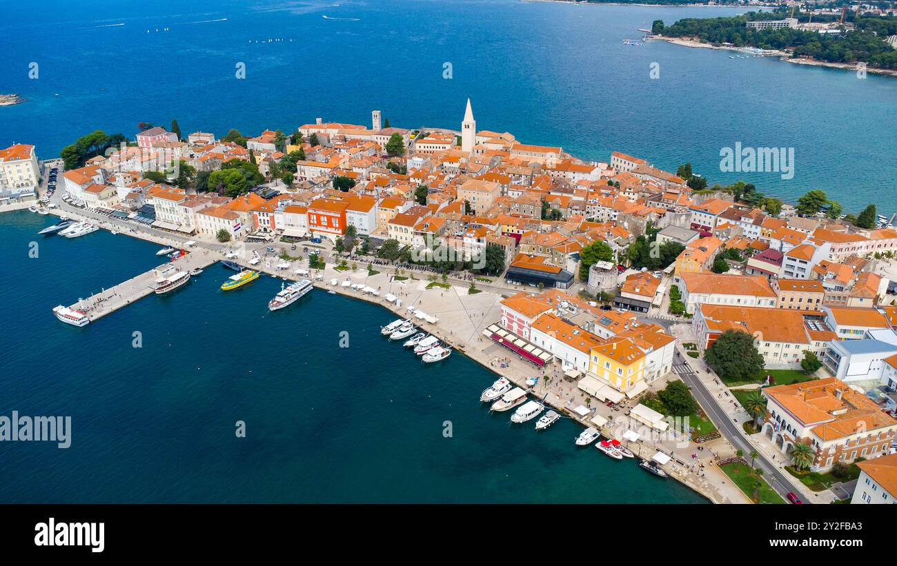 Porec, Istria, Croatia - August 27, 2024: Aerial view of the city of ...