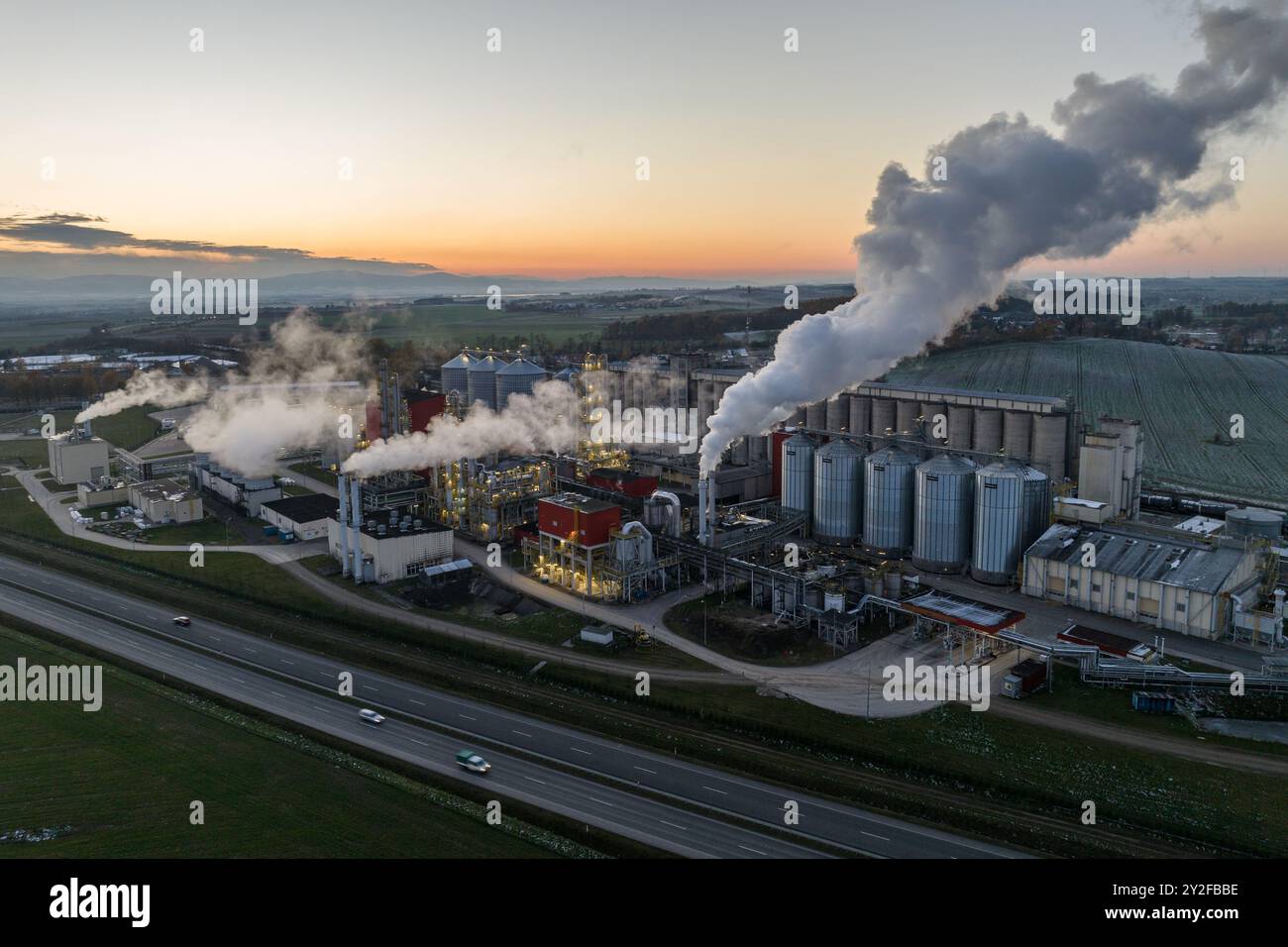 View of methanol and ethanol factory. Polish producer of bioethanol and ...