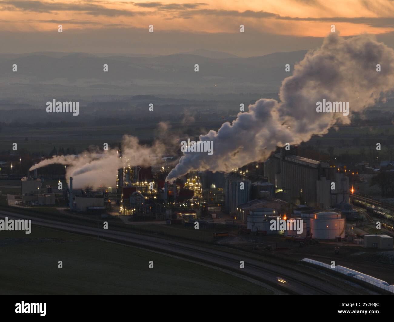 View of methanol and ethanol factory. Polish producer of bioethanol and ...