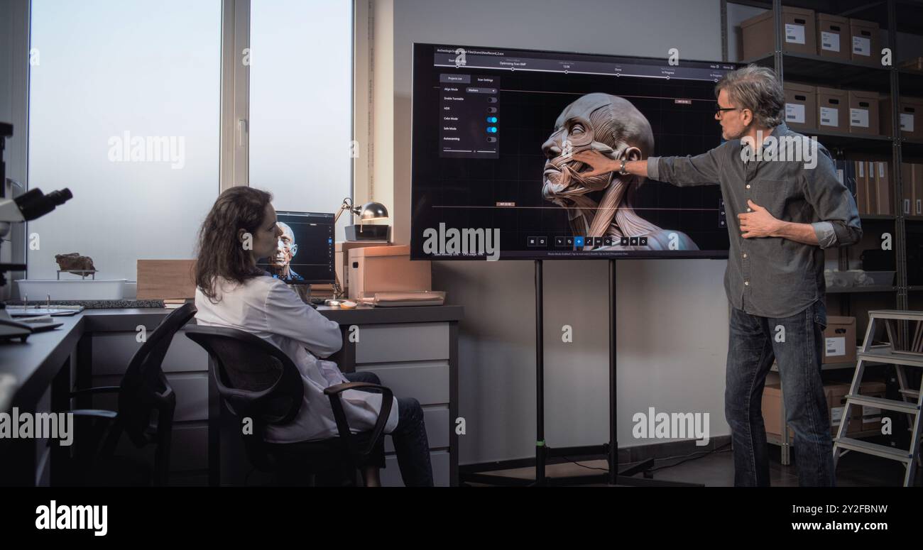 Advanced archaeological science laboratory: Male and female ...