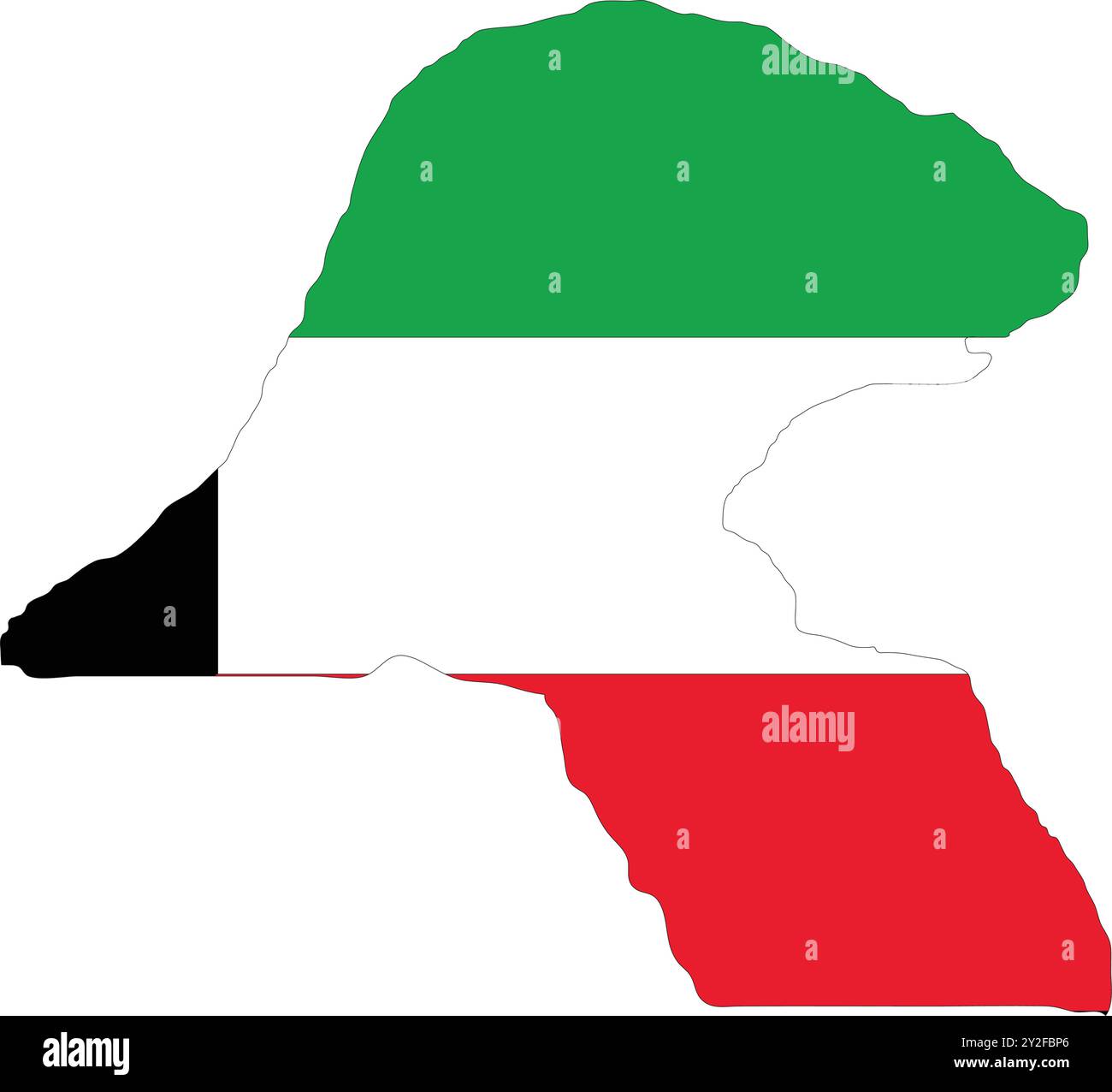 Kuwait Flag in Map, Kuwait Map with Flag, Map of Kuwait, Map with Flag ...