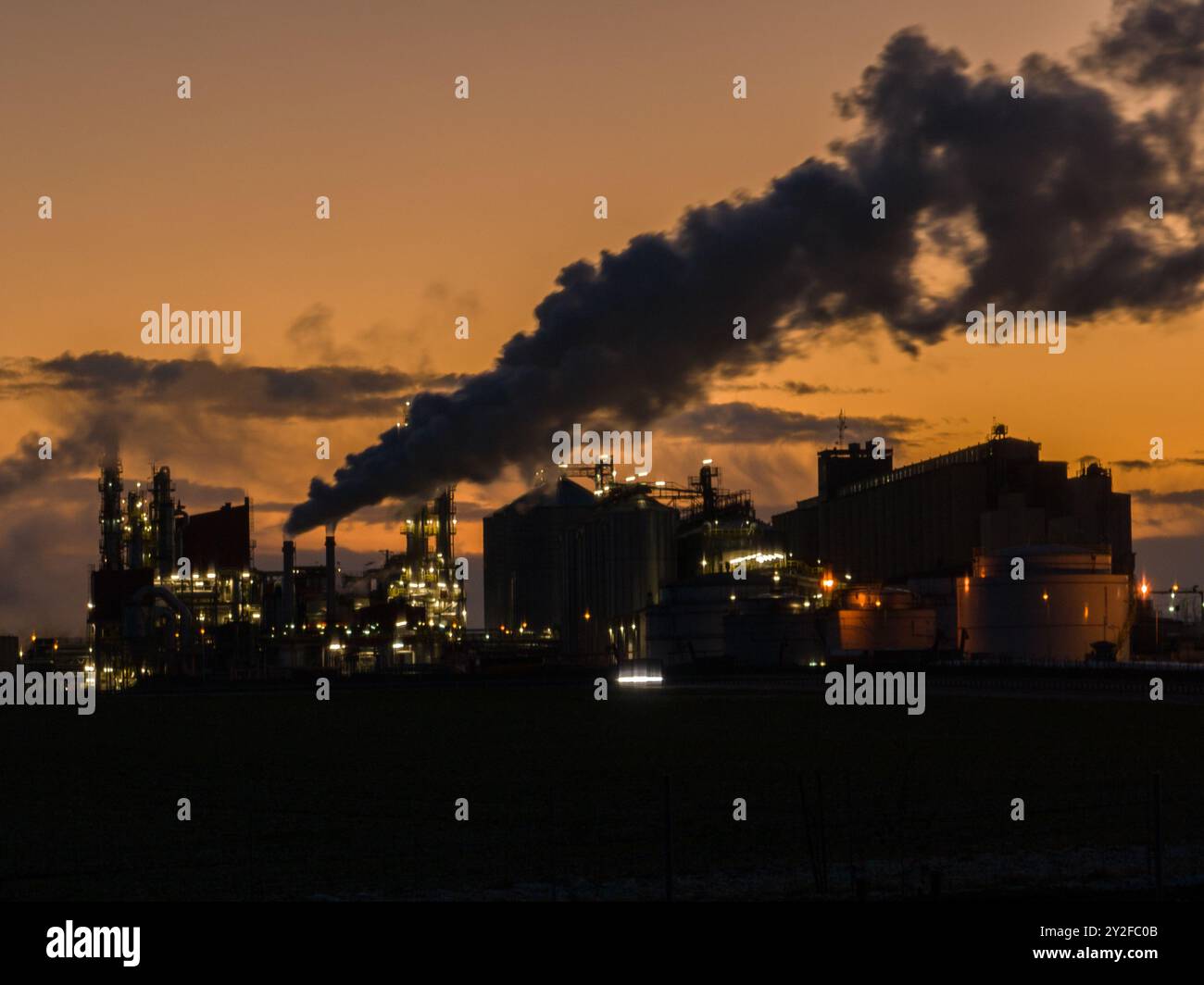View of methanol and ethanol factory. Polish producer of bioethanol and ...