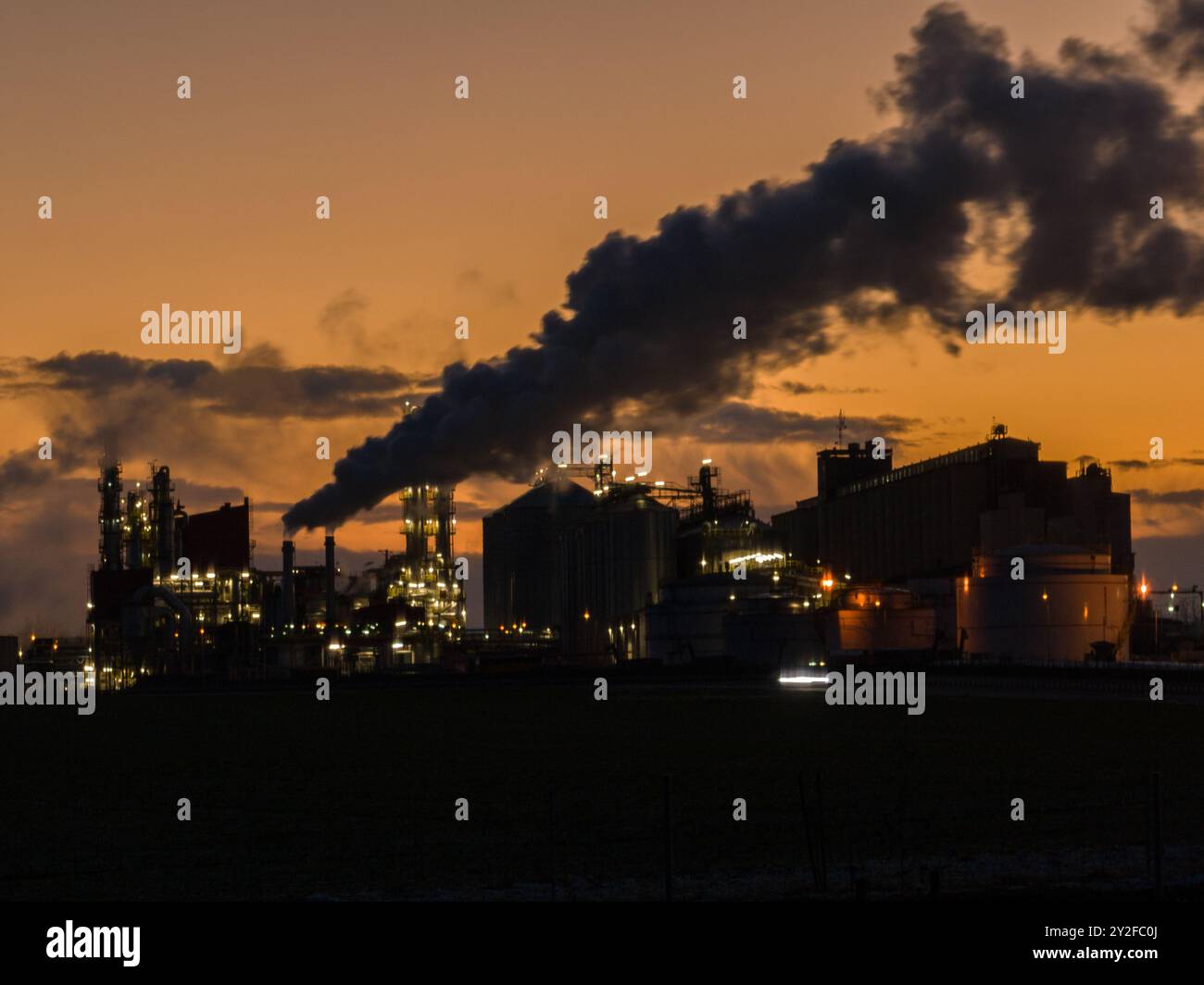 View of methanol and ethanol factory. Polish producer of bioethanol and ...