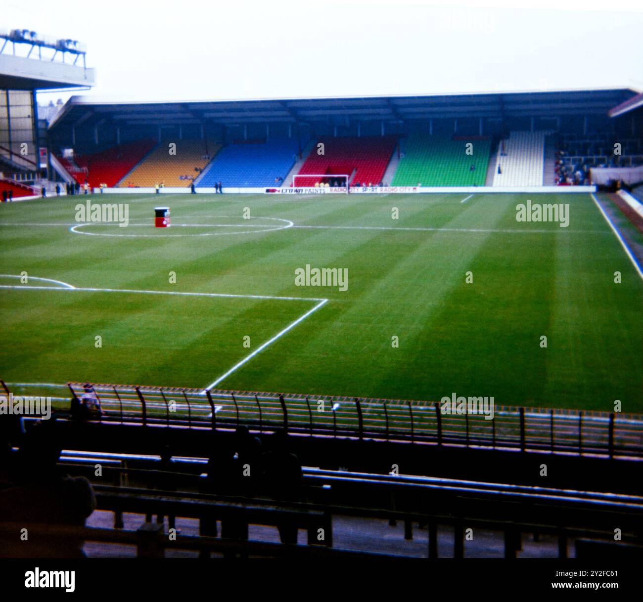 View of the Anfield Road Stand as seen from the Kop standing terrace of ...