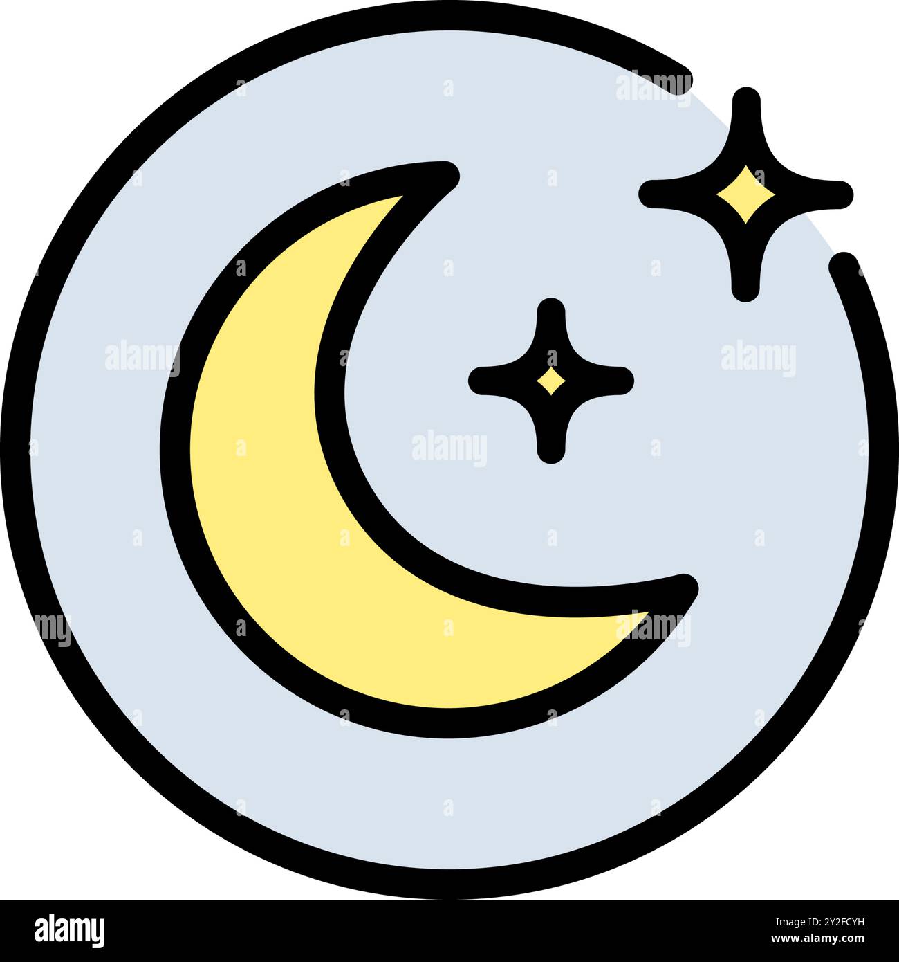 Moon and Stars color logo. Vector symbol, moon icon concept for your ...