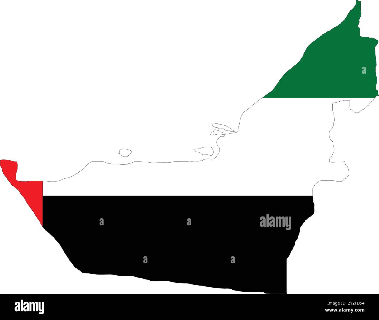 United Arab Emirates Flag in Map, United Arab Emirates Map with Flag ...