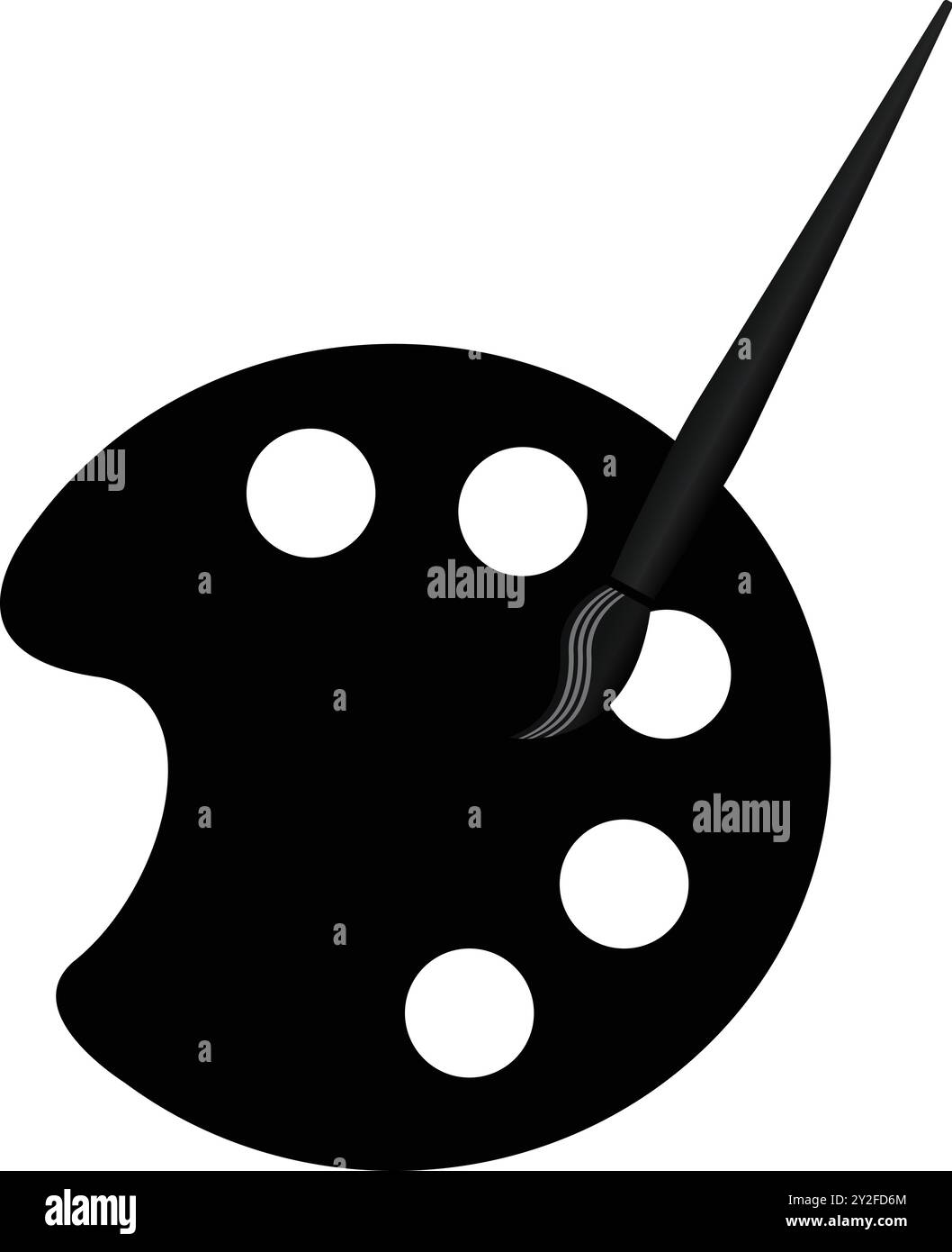 Color Palette Black, paint Palette, color paint brush, color with art ...