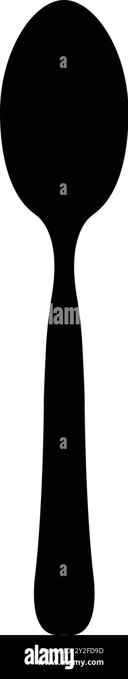 Spoon icon Black, metal spoon, Dinner spoon vector Stock Vector Image ...