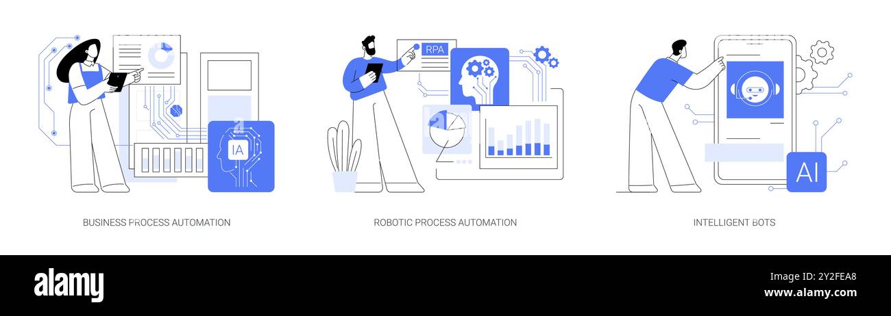Business process automation isolated cartoon vector illustrations se ...