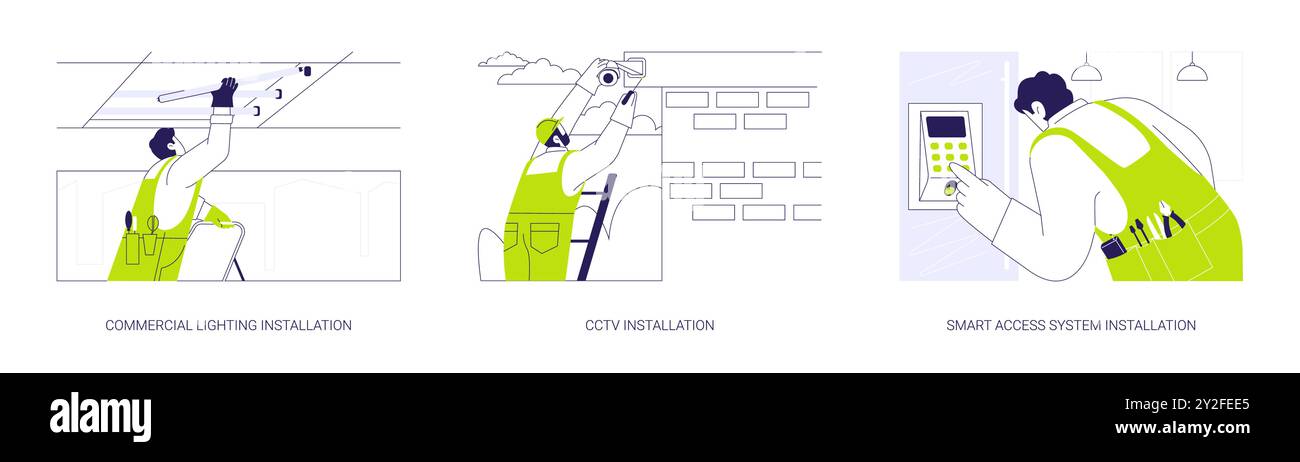 Electrical installations abstract concept vector illustrations Stock ...