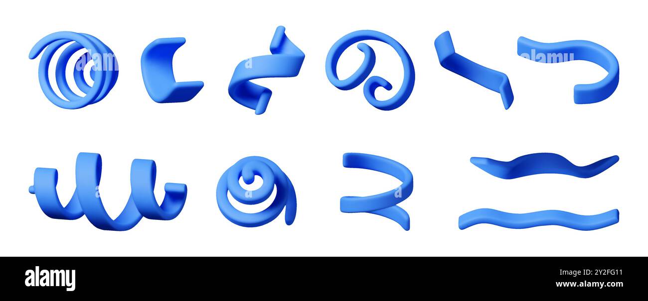 Blue curly ribbon isolated Stock Vector Images - Alamy