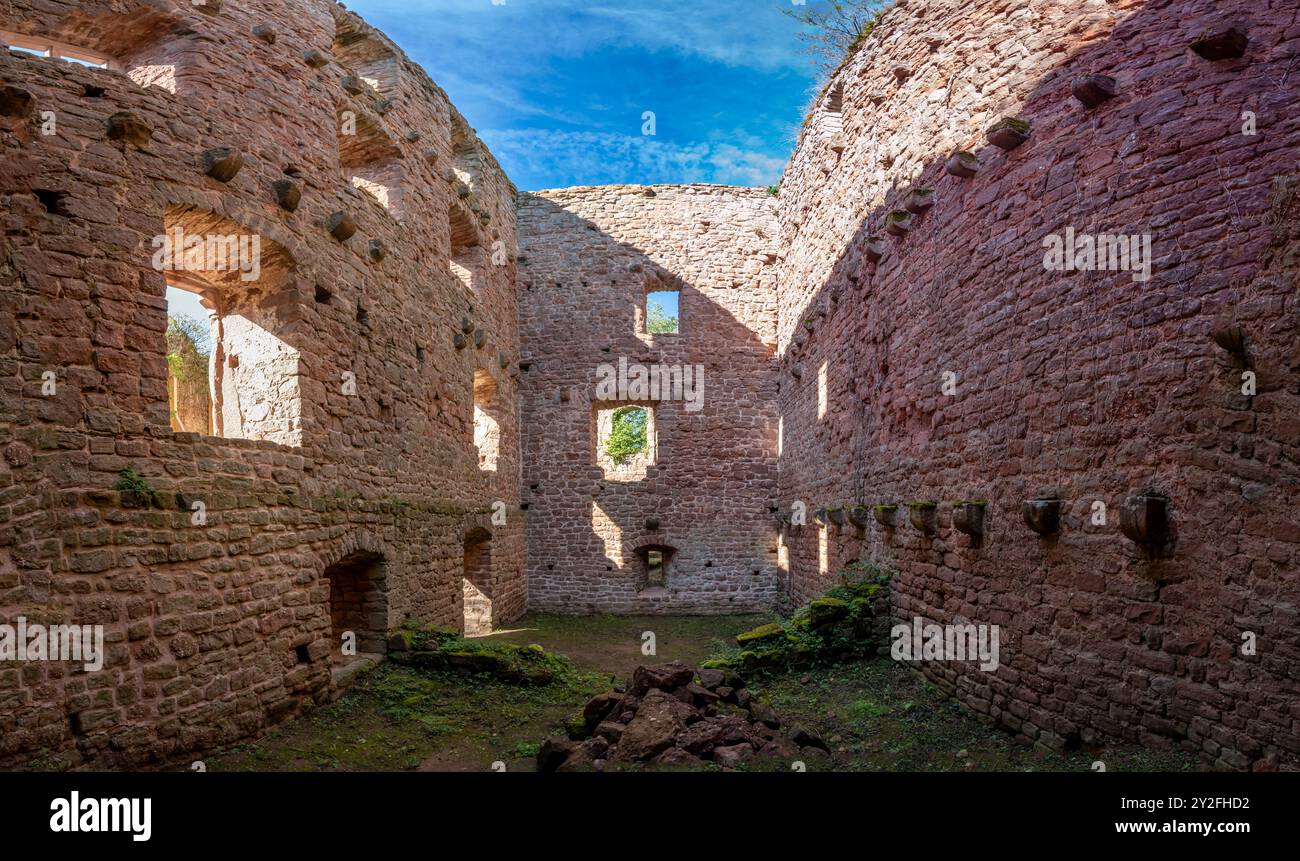 Ottrott Castles, France - 09 07 2024: View inside the Lutzelbourg ...