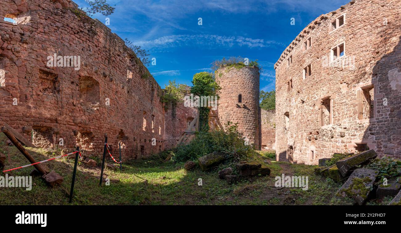 Ottrott Castles, France - 09 07 2024: View inside the Lutzelbourg ...
