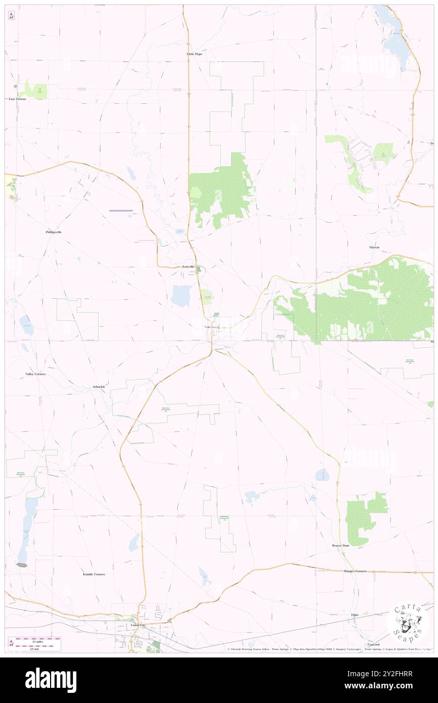 Map of wattsburg Cut Out Stock Images & Pictures - Alamy