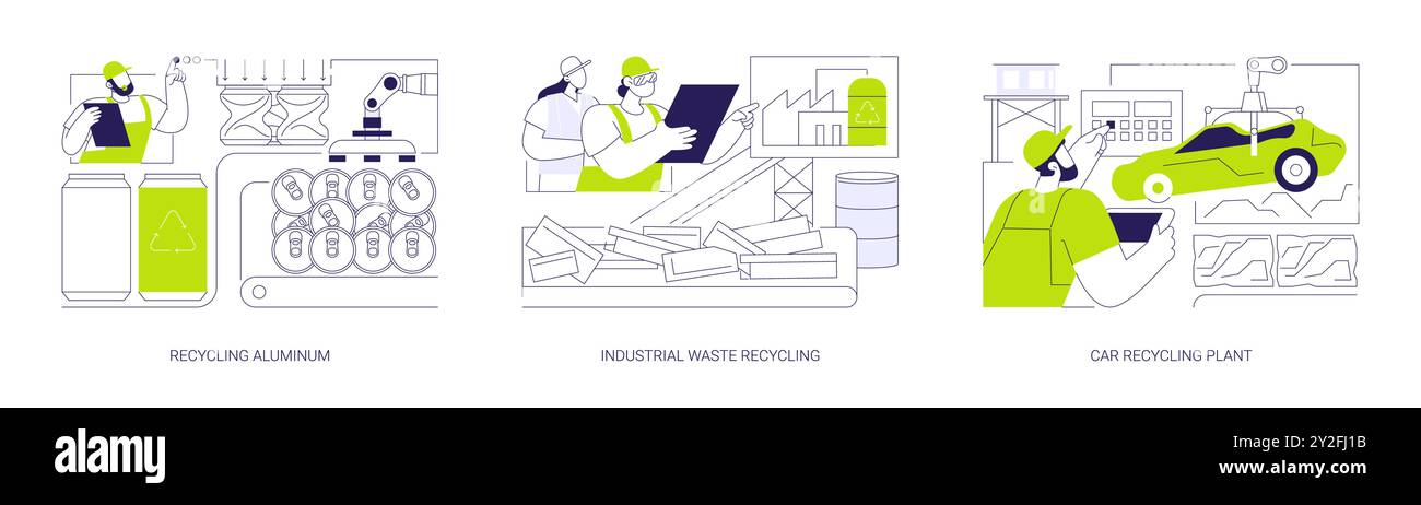 Metal recycling abstract concept vector illustrations Stock Vector ...