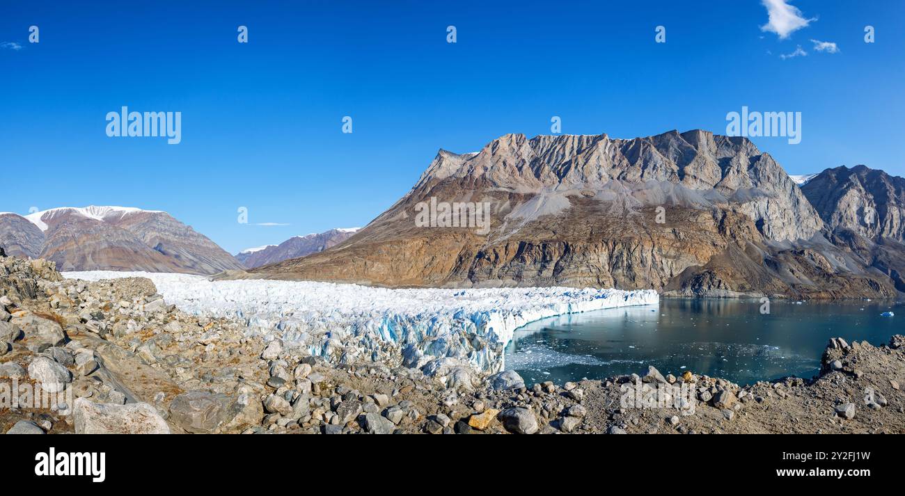 Panorama of f the terminus of Hisinger Glacier, Dickson Fiord ...