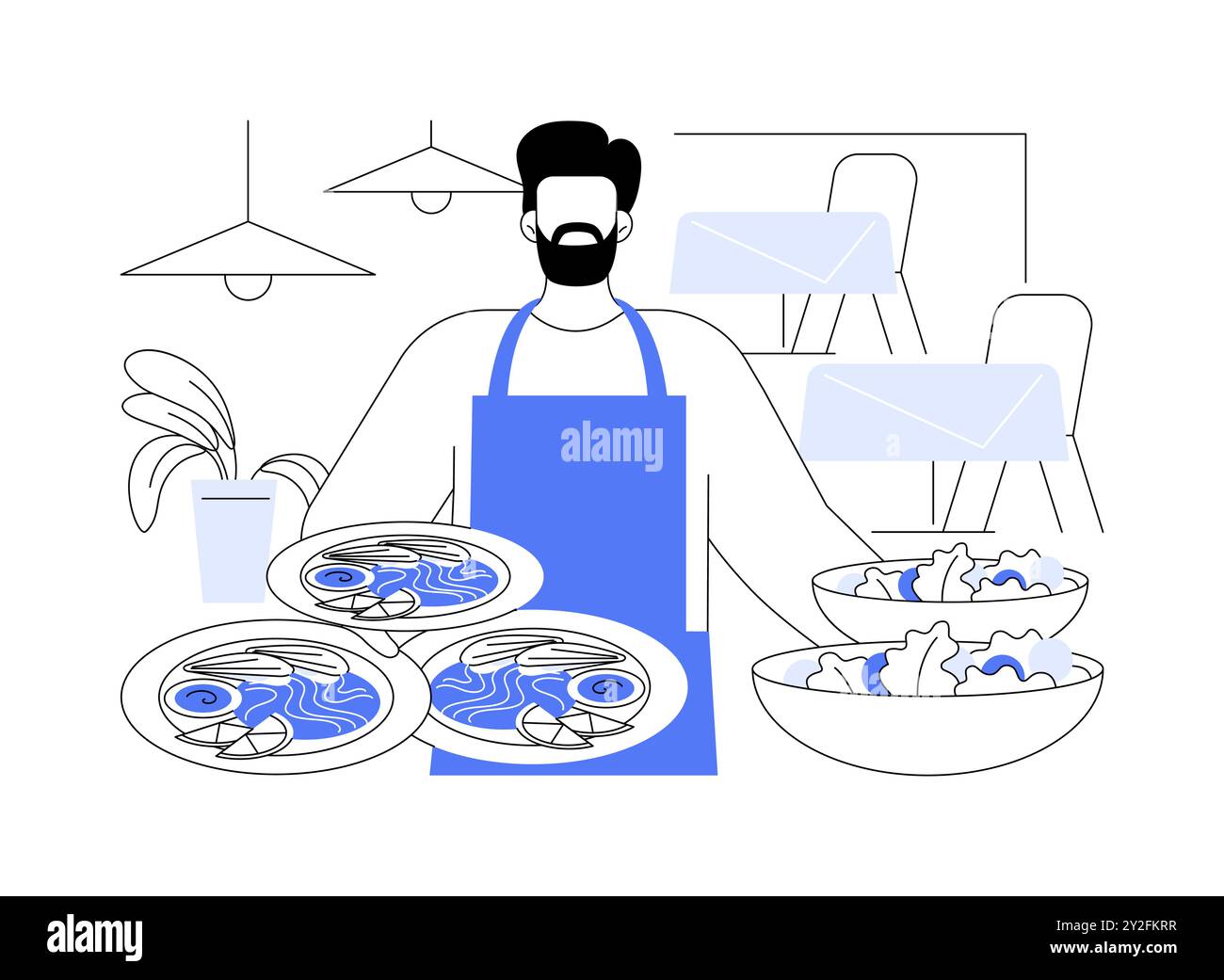 Busy restaurant isolated cartoon vector illustrations Stock Vector ...