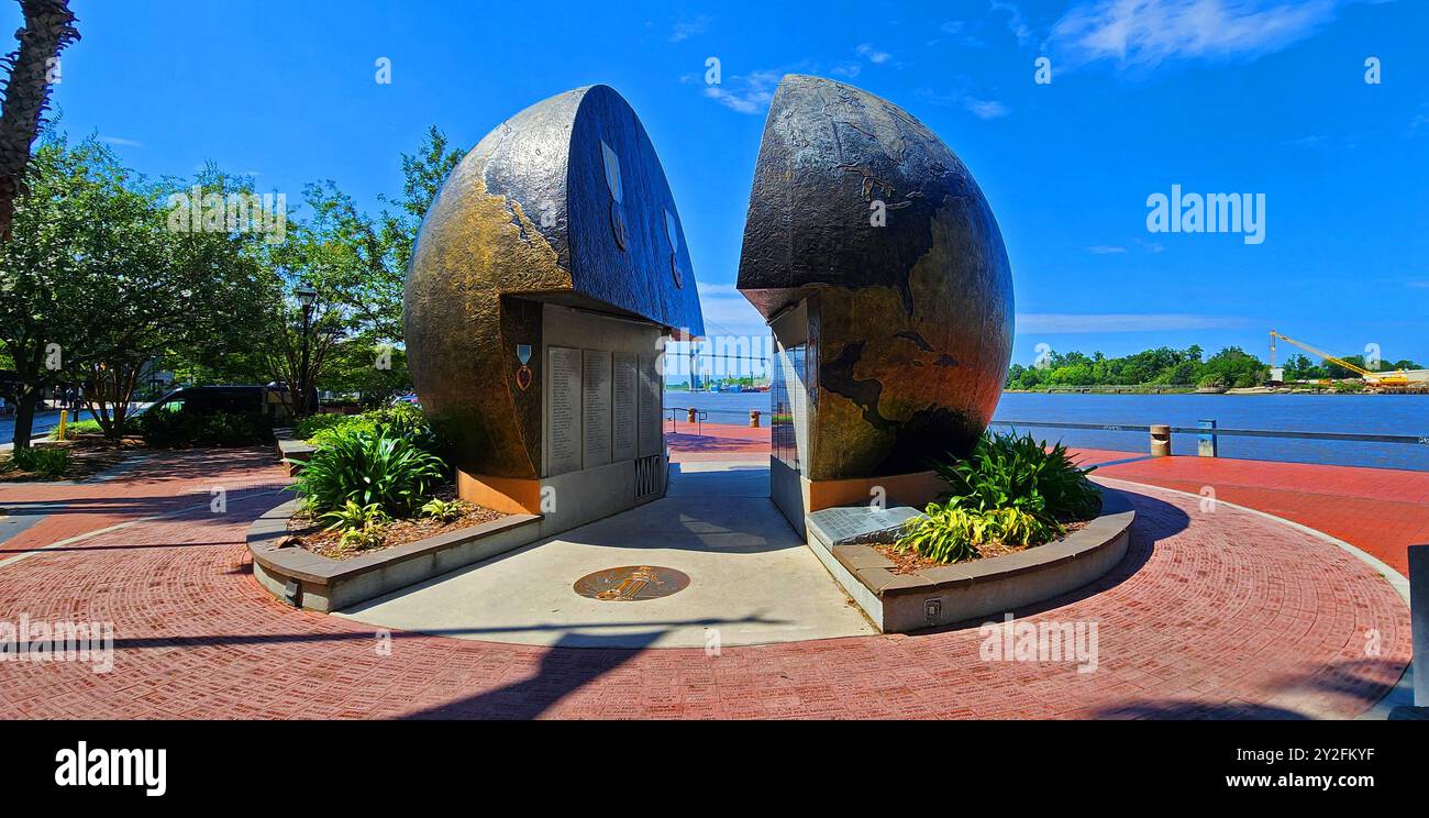 The beautiful World War Two Memorial in or on City Hall landing on the ...
