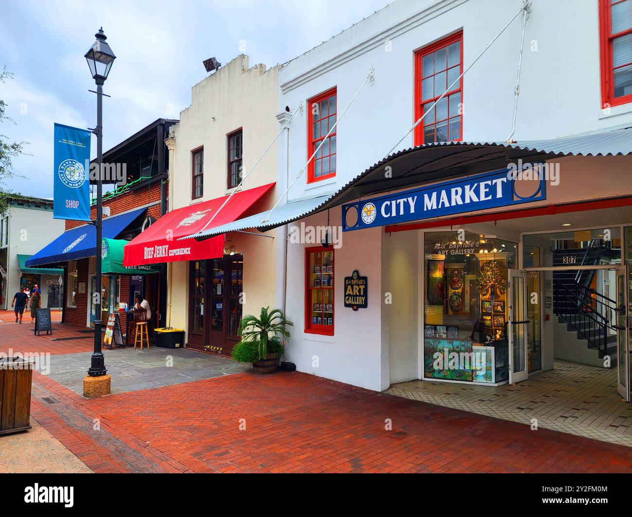 The quaint and famous and popular city market shopping district in ...