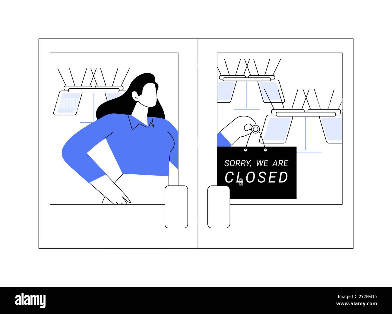 Closing a restaurant isolated cartoon vector illustrations Stock Vector ...