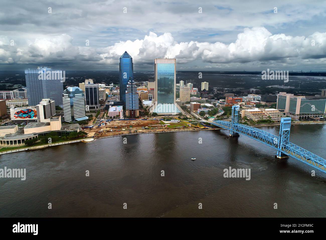 Aerial view of Downtown skyline of Jacksonville, Florida . Created 09. ...
