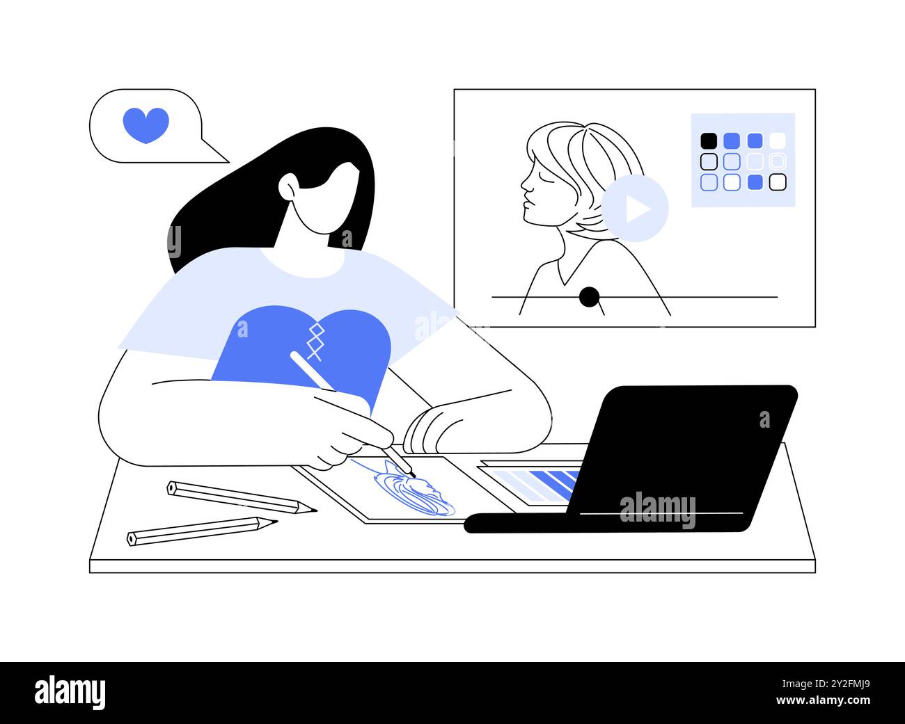 Drawing tutorials isolated cartoon vector illustrations Stock Vector Image & Art - Alamy