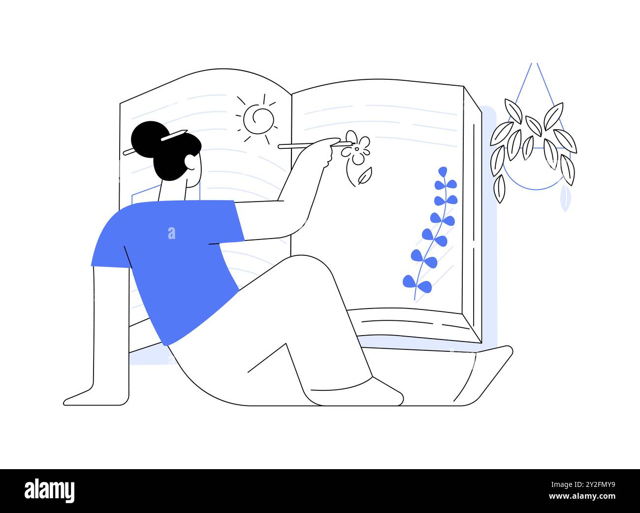 Art journaling isolated cartoon vector illustrations Stock Vector Image ...