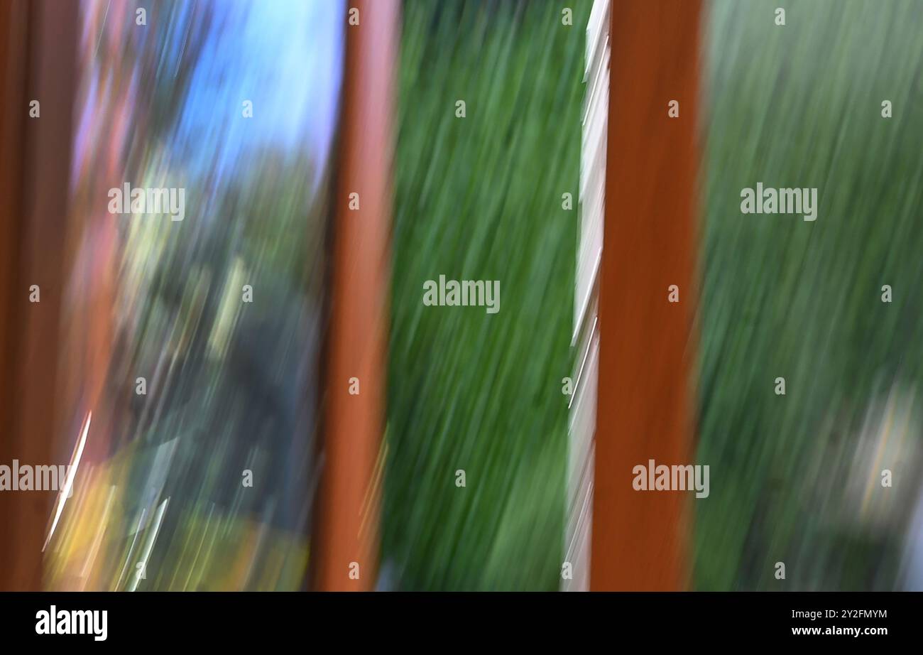 abstract of glass doors and greenery Stock Photo - Alamy