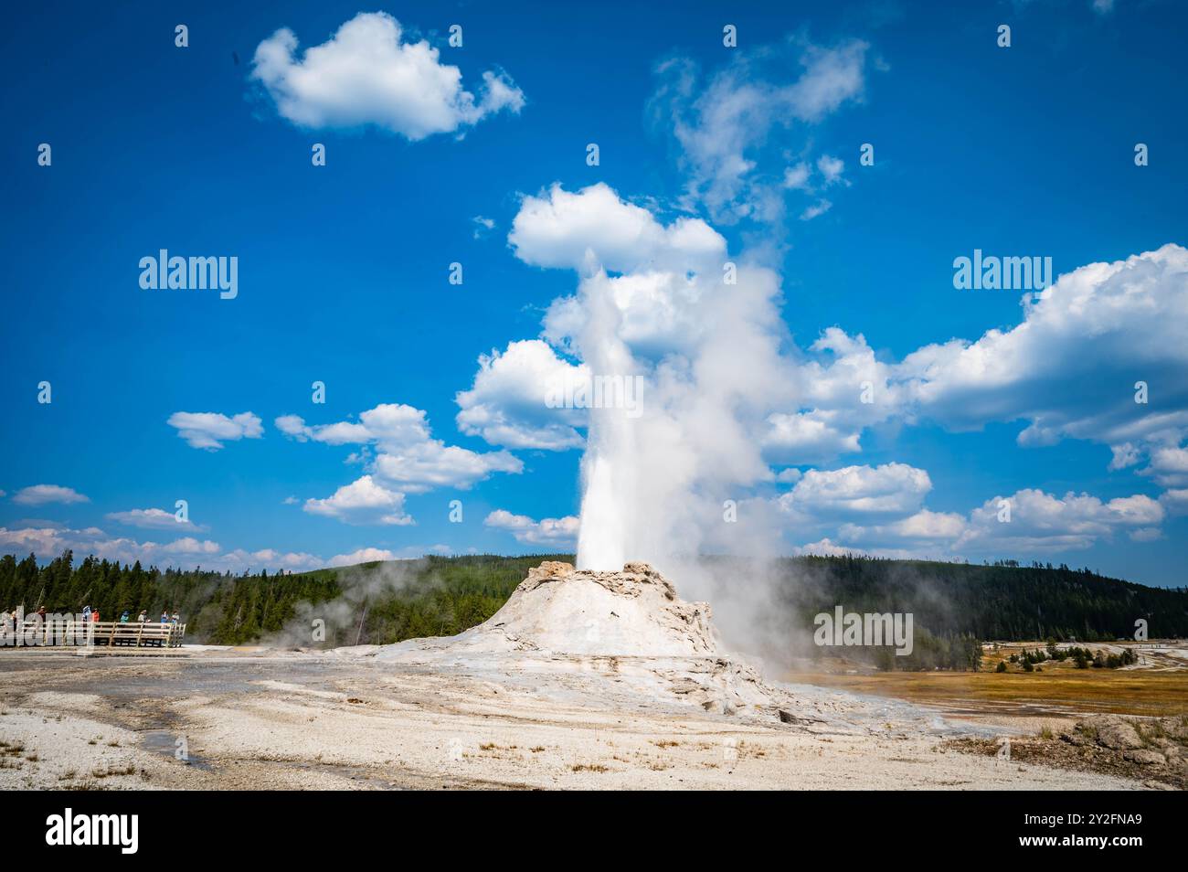 Yellowstone National Park's Castle Geyser erupting in the fall of 2024 ...