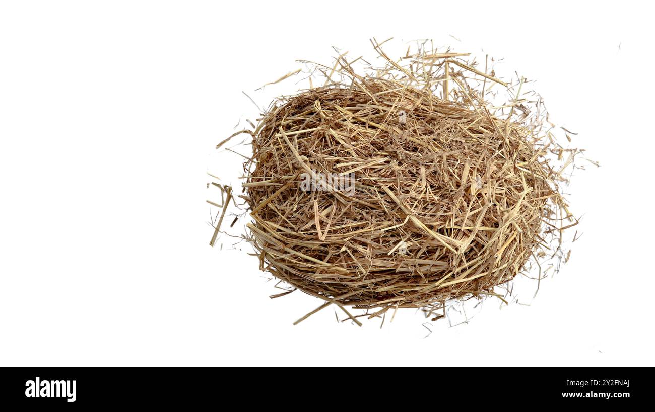 cut out image of lump of dry straw with clipping paths, against white ...