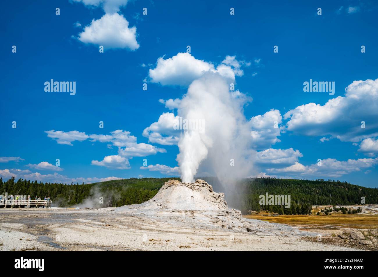 Yellowstone National Park's Castle Geyser erupting in the fall of 2024 ...
