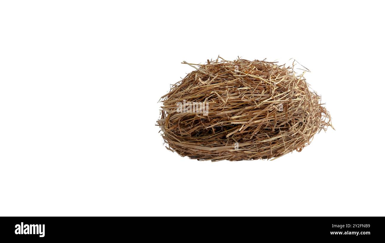 cut out image of lump of dry straw with clipping paths, against white ...