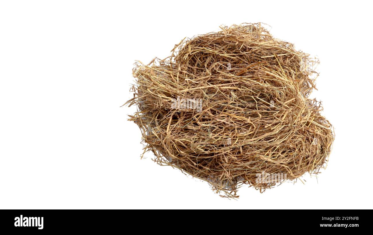 cut out image of lump of dry straw with clipping paths, against white ...