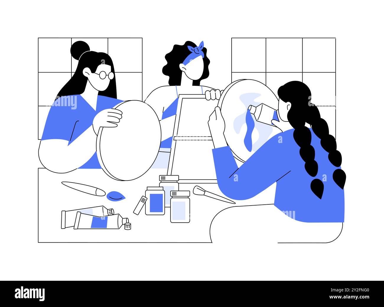 Acrylic pouring isolated cartoon vector illustrations Stock Vector ...