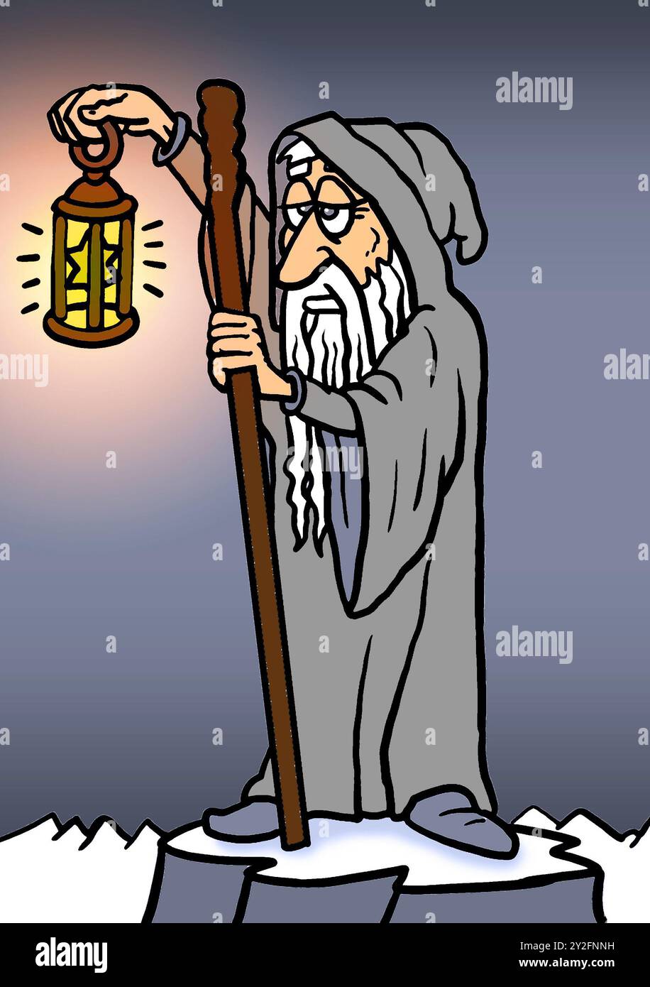 Hermit (IX); ninth trump or Major Arcana card in traditional tarot ...