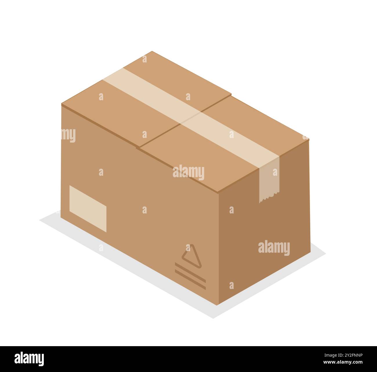 Isometric cardboard box. Carton closed package. Transportation, and ...