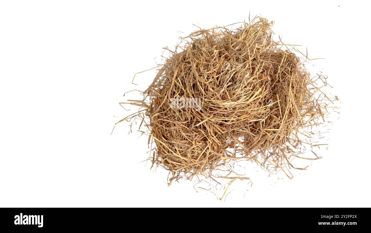 cut out image of lump of dry straw with clipping paths, against white ...