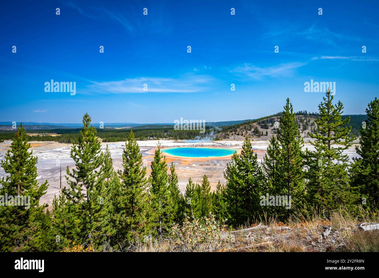 Yellowstone National Park's Grand Prismatic Spring from the Grand ...