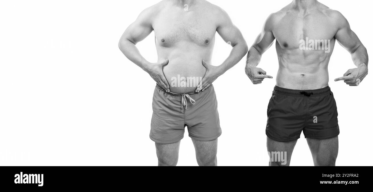 photo of before and after body comparison, copy space. before and after ...