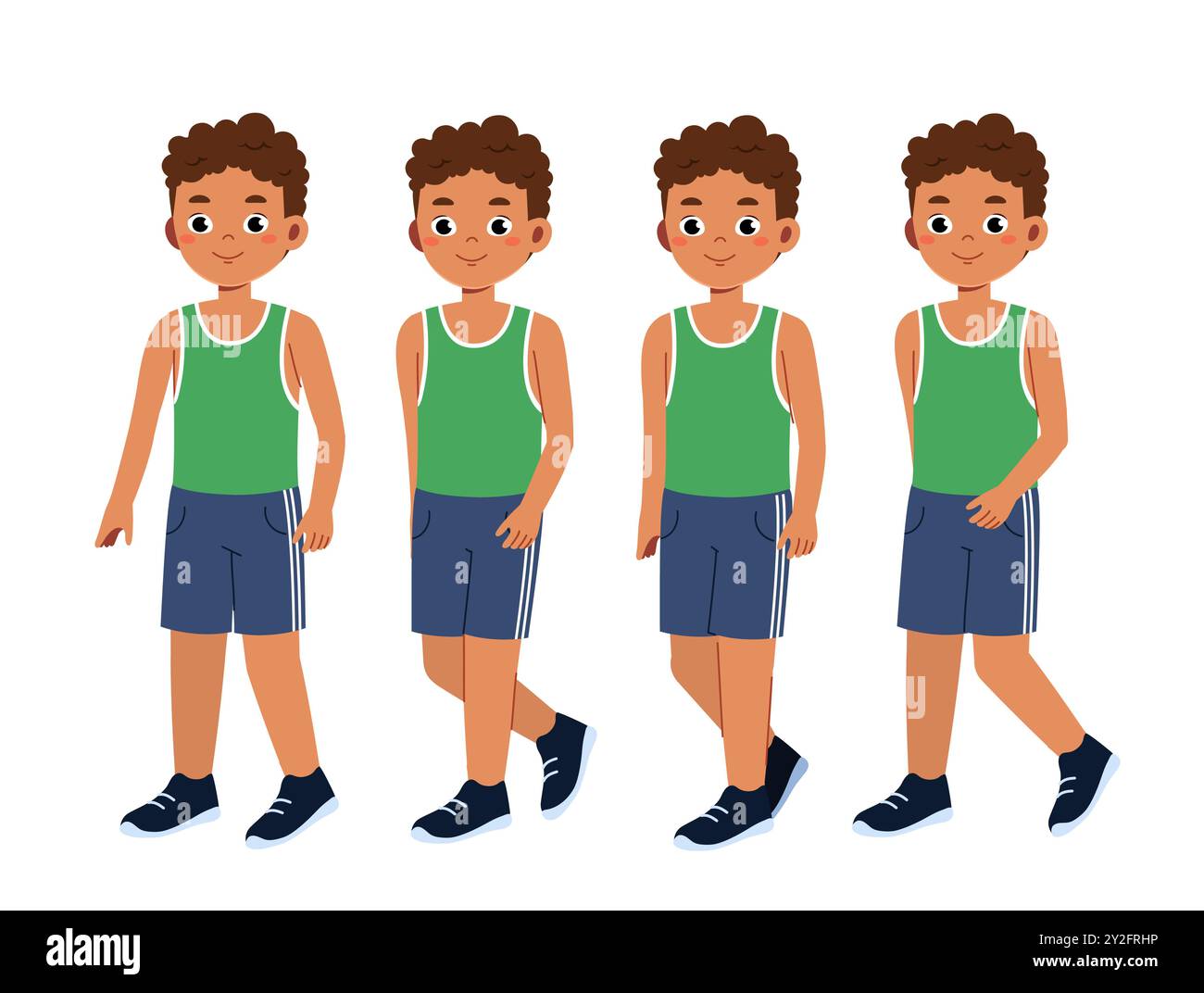 Fitness boy constructor. Guy in sportive uniform walk. Kit for creating ...