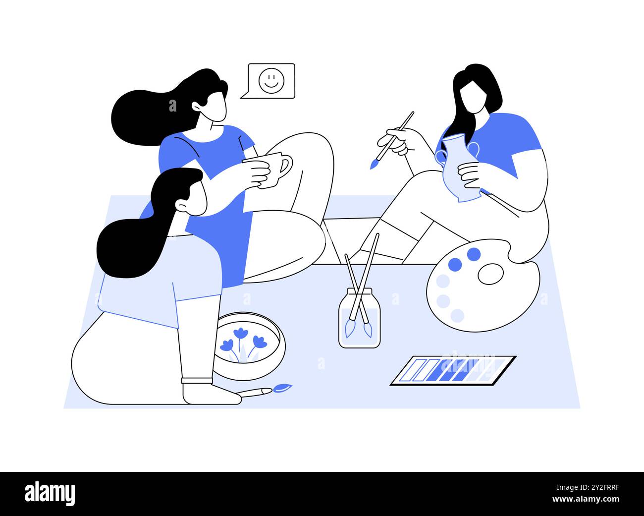 Pottery painting isolated cartoon vector illustrations Stock Vector ...