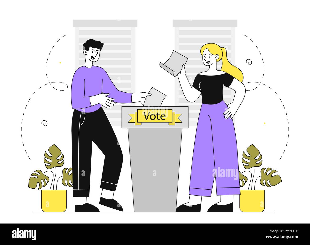Ballot box line drawing Stock Vector Images - Alamy