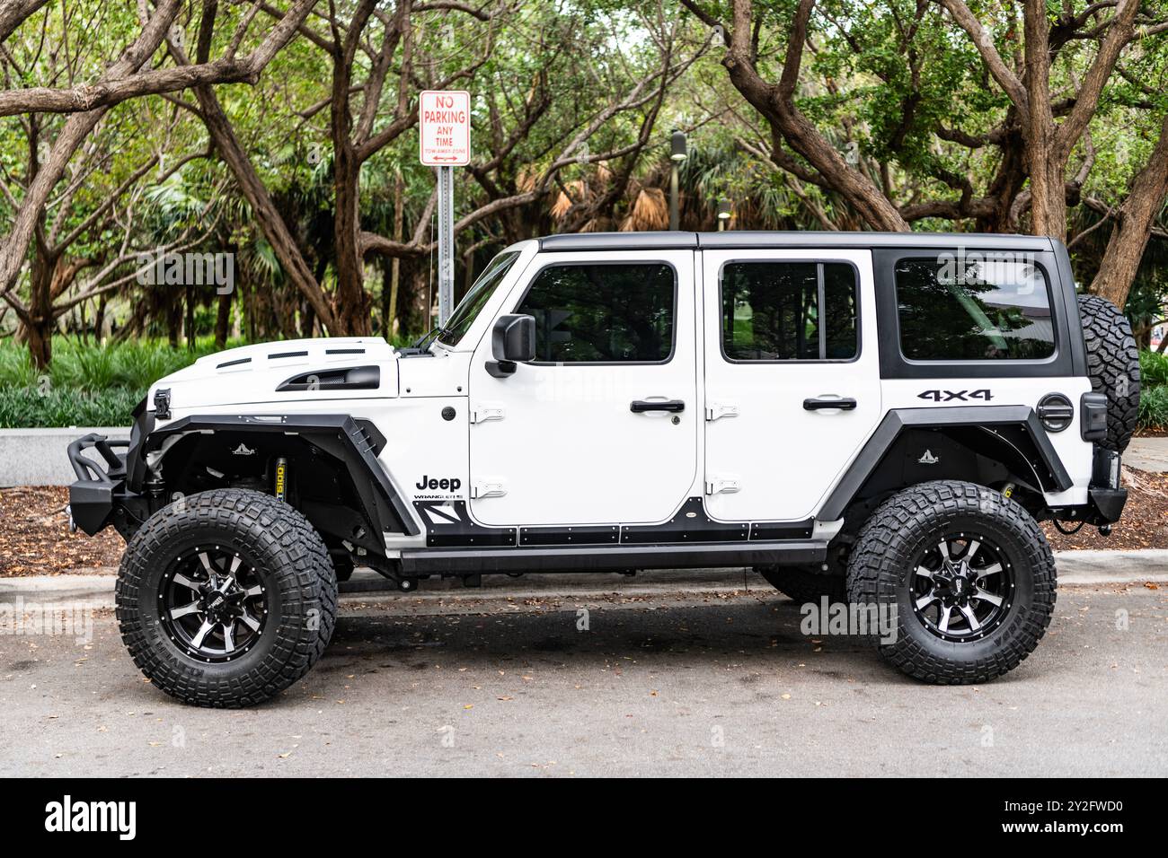 Miami Beach, Florida USA - June 10, 2024: 2018 Jeep Wrangler Unlimited ...