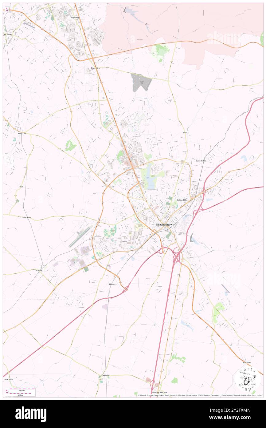 Map of elizabethtown kentucky Cut Out Stock Images & Pictures - Alamy