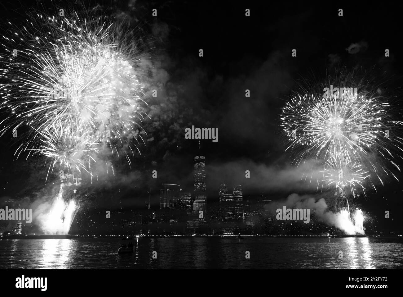 New years eve New York Manhattan fireworks. New York Fireworks over ...