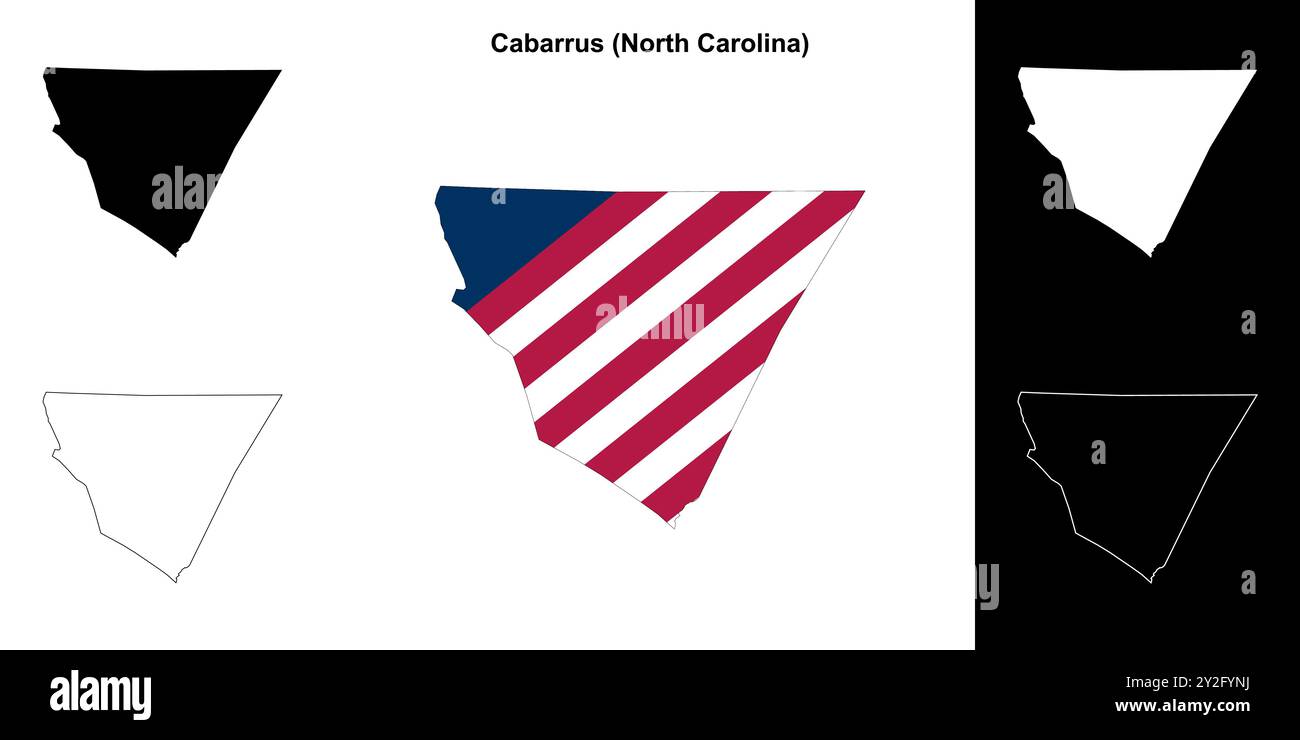 Cabarrus outline map hi-res stock photography and images - Alamy