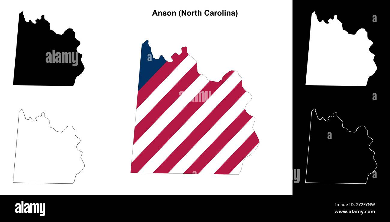 Anson County (North Carolina) outline map set Stock Vector Image & Art ...