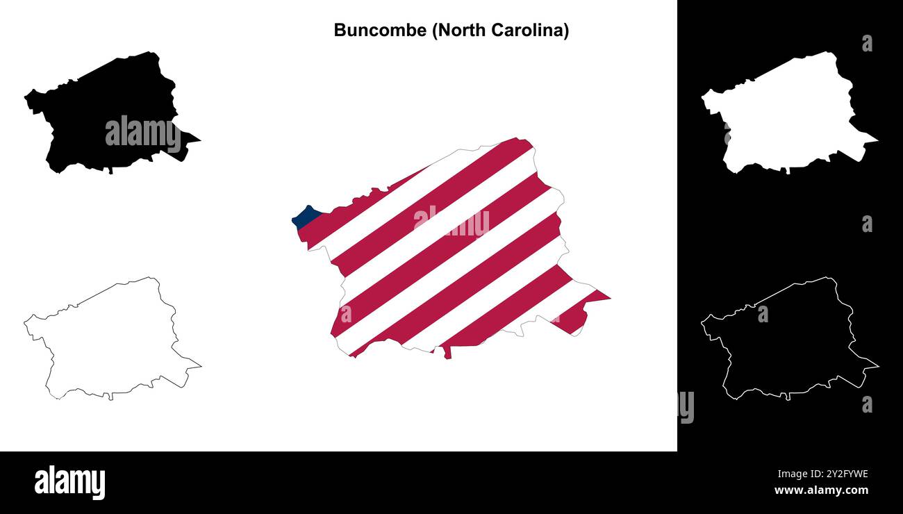 Buncombe county map Stock Vector Images - Alamy