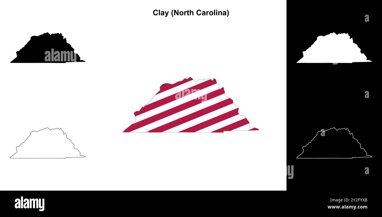 Clay County (North Carolina) outline map set Stock Vector Image & Art ...